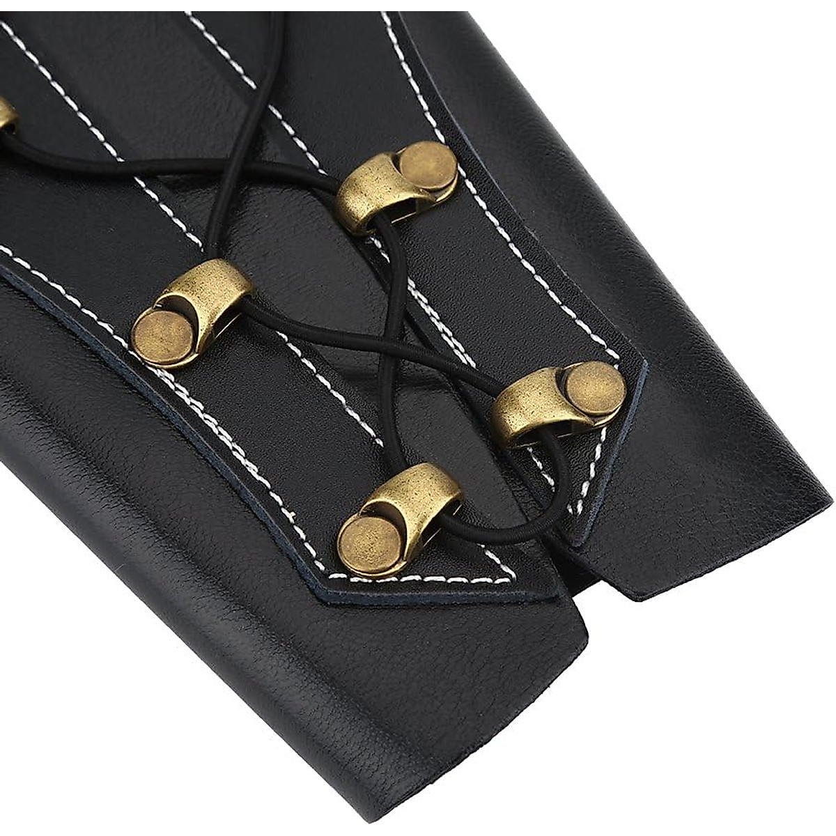 Tbest Leather Arm Guards Armguard for Archery Brown/Black Adult Youth Leather Protective Arm Guards Protector Wristband Costume for Recurve Bow Shooting Hunting, Adjustable