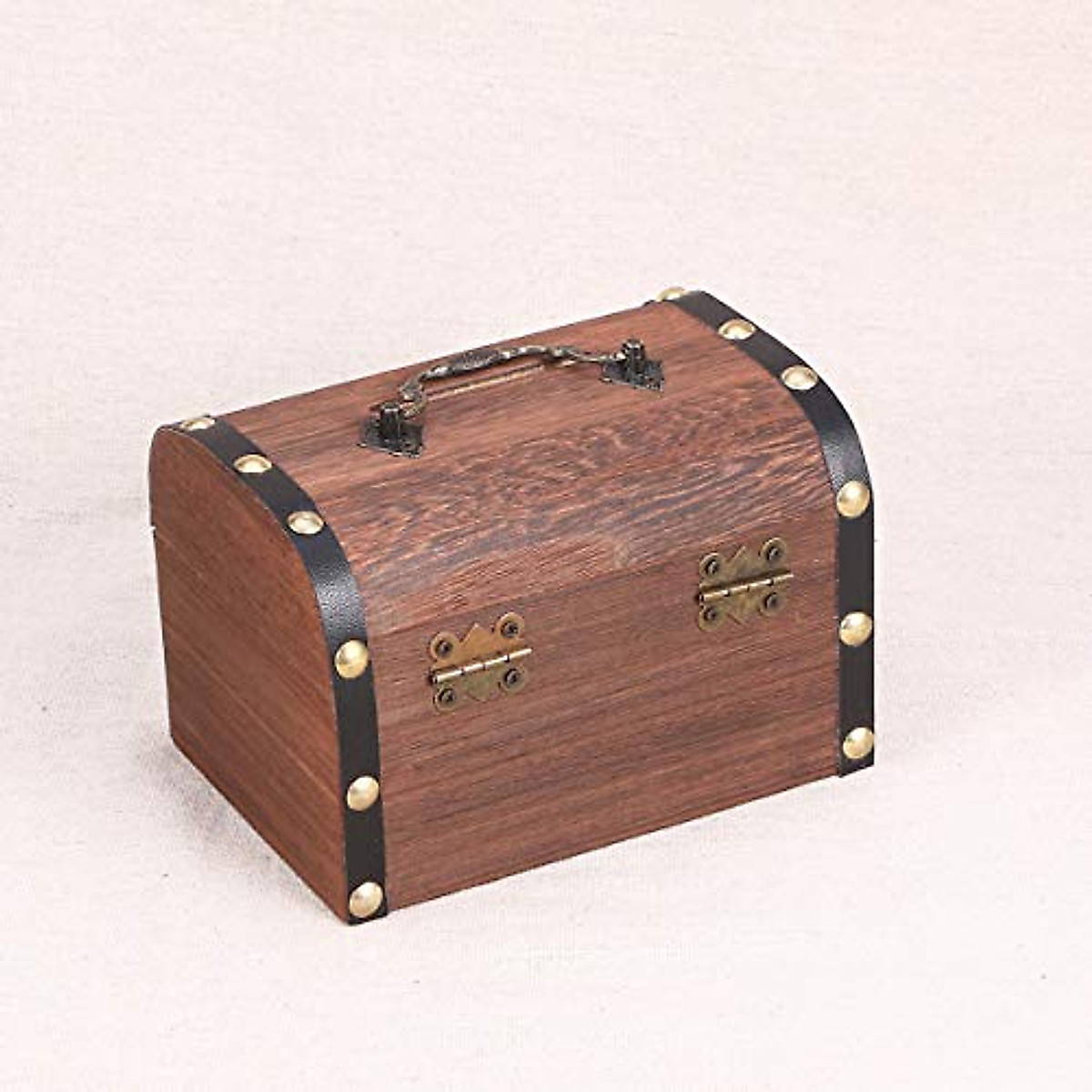 Sewroro Small Wooden Treasure Chest Boxes Retro Treasure Chest Storage Box with Lock& Keys Bank Box Birthday Gifts