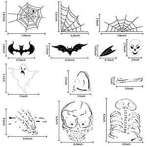 140PCS Halloween Window Clings Decor for Halloween Decorations, Double Side Halloween Window Stickers Removable Glass Decals for Halloween Party Decorations