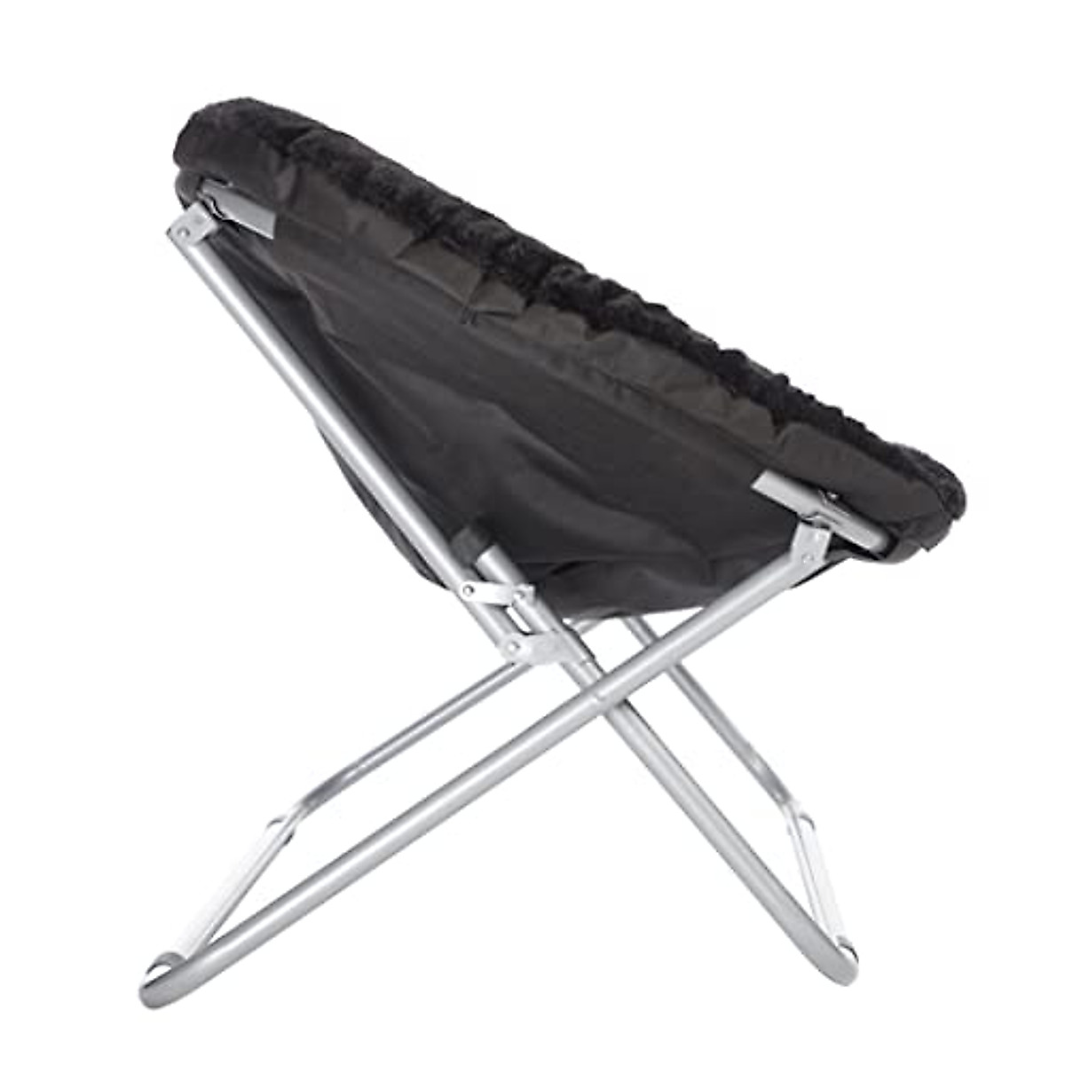 Urban Shop Faux Fur Double Saucer Chair, Black