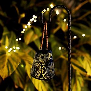 UPCLOUD Solar Lantern Lights Outdoor, Solar Lanterns Outdoor Waterproof Patio Decor Hanging Lanterns for Garden, Courtyard, Table Pathway Party Yard Decorations (Dot)