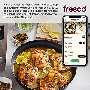 Panasonic HomeChef Magic Pot for Microwave Oven, Microwave Safe 4-in-1 Cookware Accessory to Pan Sear, Simmer, Steam, and Grill - NN-ASP1AW