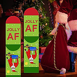 Funny Christmas Socks for Men Women Teens Boys - Jolly Af Secret Santa Gifts Christmas Novelty Fun Crew Funky Cute Crazy Silly Socks Funny Xmas Stocking Stuffers