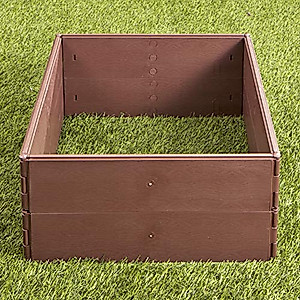 The Lakeside Collection Outdoor Raised Garden Bed for Vegetables, Herbs, Flowers - Customizable Large Wooden Planter Box Kit for Grass, Yard, Lawn