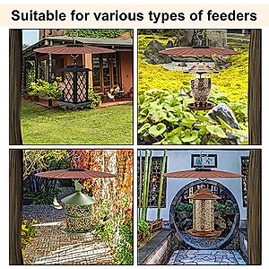 Bird Feeder Baffle with Solar Lamp, Wide Diameter Hummingbird Feeders Covers,Weather Guard Protect Feed from Sun and Bird Seed Dry,for Hanging Bird Feeders Guard-13inches