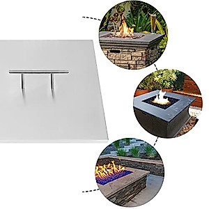 Saihisday 21" Stainless Steel Fire Pit Lid Thick Fire Pit Burner Cover Square Drop-in Fire Pit Pan