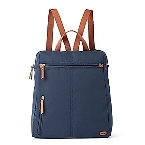 The Sak Women's Recycled Esperato Backpack in Nylon, Spacious Bag with Adjustable Back Strap, Navy II, One Size