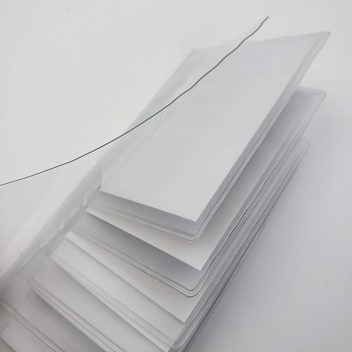 Pack of 2 Wallet Inserts Clear Plastic Vinyl Picture and Card Holder Checkbook 6 Page