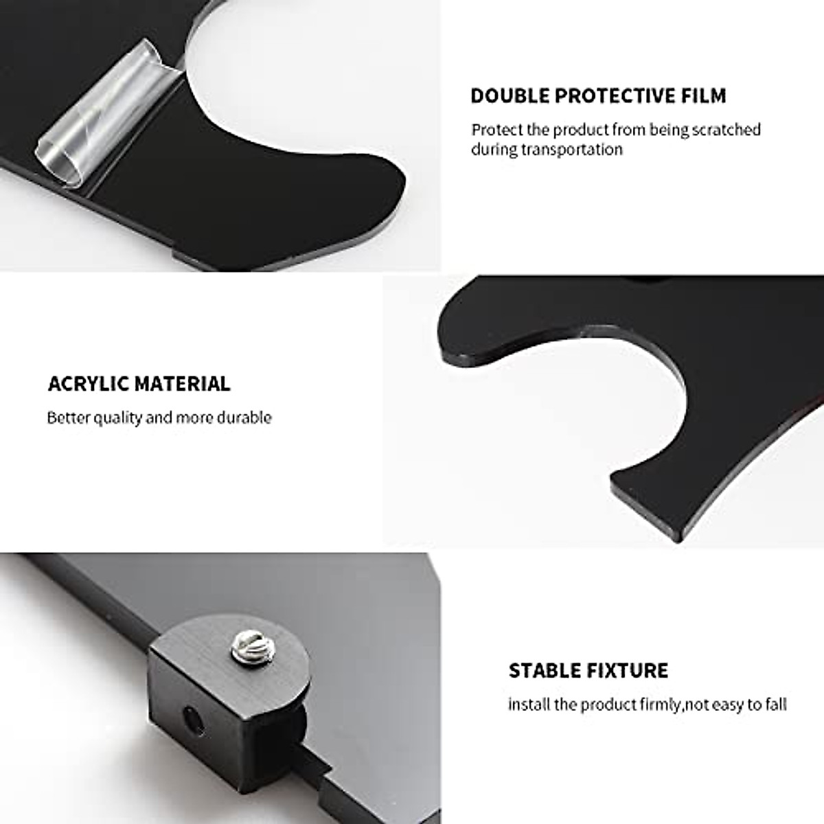 BYTOTU Wall mounted lightsaber rack - black plexiglass - very suitable for displaying magic sword - knife - samurai sword - saber - stick, acrylic display (excluding lightsaber) (black-3P)