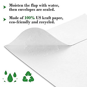 ValBox #1 Coin Envelopes 500Pcs/Box 2.25 x 3.5" Small Parts Envelope with Gummed Flap for Home, Garden or Office Use, White Kraft Seed Envelopes