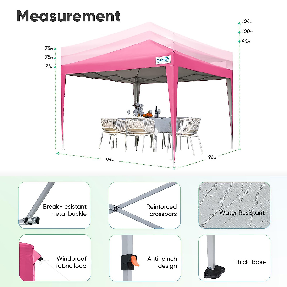 Quictent Privacy 10x10 Pop up Canopy Tent with Sidewalls and Roll-up Ventilated Windows, One Person Setup, Easy Outdoor Commercial Gazebo Shelter Enclosed Waterproof, Bonus 4 Sandbags