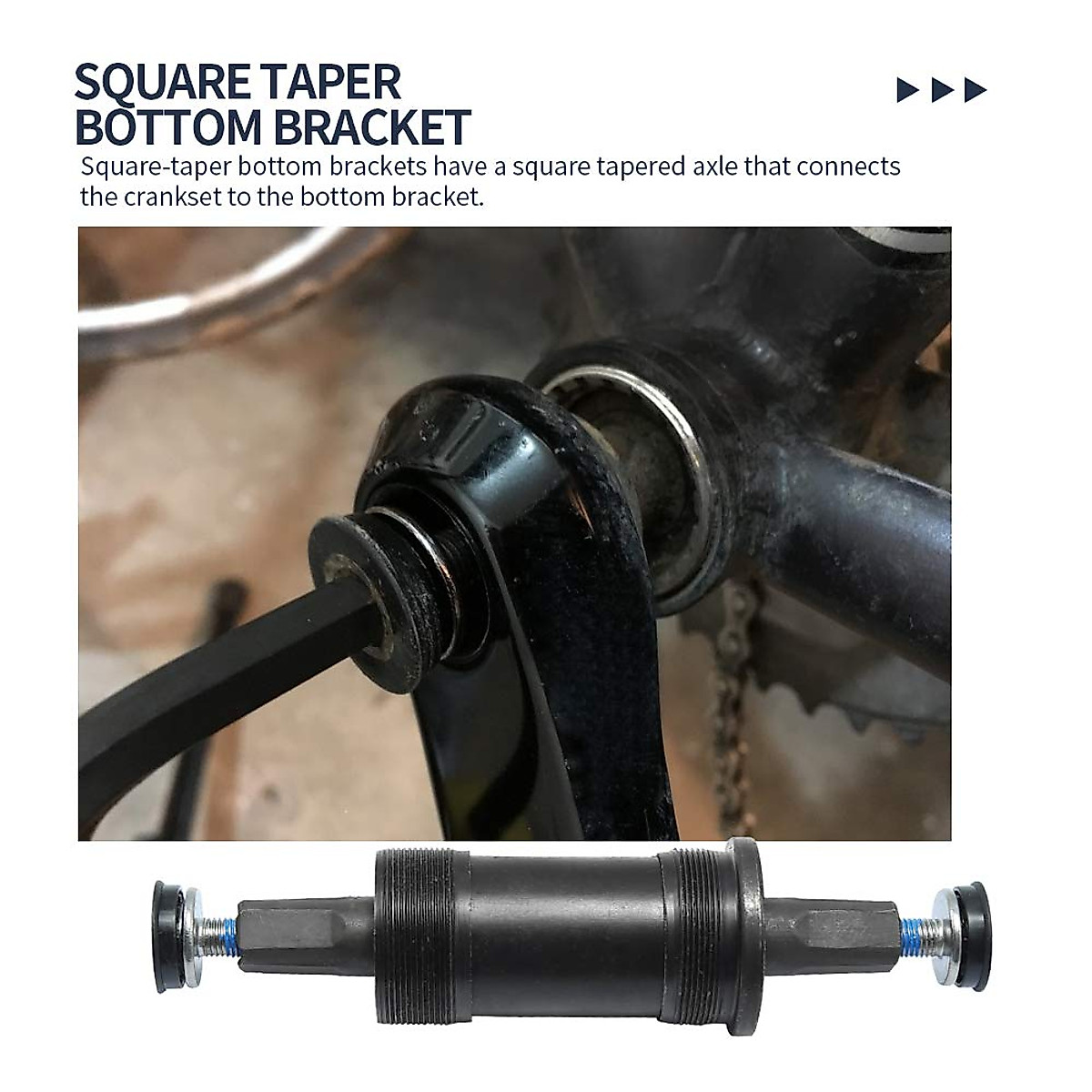 Zreneyfex Square Taper JIS Bottom Bracket 68 X110mm/123mm/127mm for Mountain Bike Replace BB-UN26 (68 x 127mm)