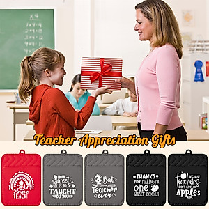 GROBRO7 10Pcs Teacher Appreciation Gifts Pot Holders How Sweet it is to Be Taught by You Cotton Potholder Microwave Oven Mitt Thank You Teachers Gifts for Back To School Graduation Retirement Birthday