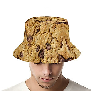 Chocolate Chip Cookie Bucket Hat Summer Beach Sun Hat Packable Fisherman Cap