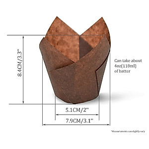 SimpleGood Blue Medium Size Tulip Baking Cups Cupcake Liners Muffin Liners Greaseproof Paper 100