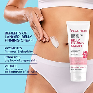 Lanmeri Hibiscus and Honey Belly Firming Cream for Skin Smoothies Firm Refine Body, Thighs and Belly Skin Tightening Cream for Women & Men, 120ML