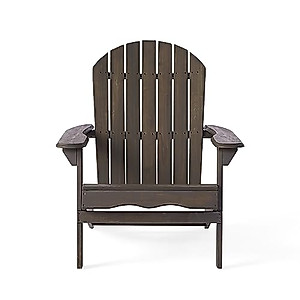 Christopher Knight Home Great Deal Furniture Milan Outdoor Rustic Acacia Wood Folding Adirondack Chair, Gray