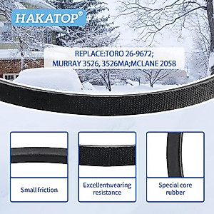 26-9672 Snowthrower Drive V-Belt Replacement Toro 26-9672 622 724 722 Snowblower Belt (1/2" X30")