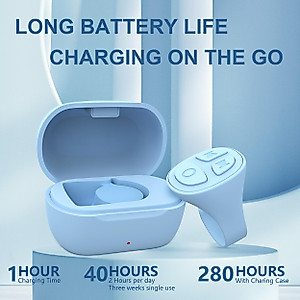 SOFAMIRI TikTok Scrolling Ring Remote Control Kindle App Page Turner Bluetooth Media Button Remote Selfie TIK Tok Scrolling Ring for iPhone iPad iOS Android (D02, Blue)