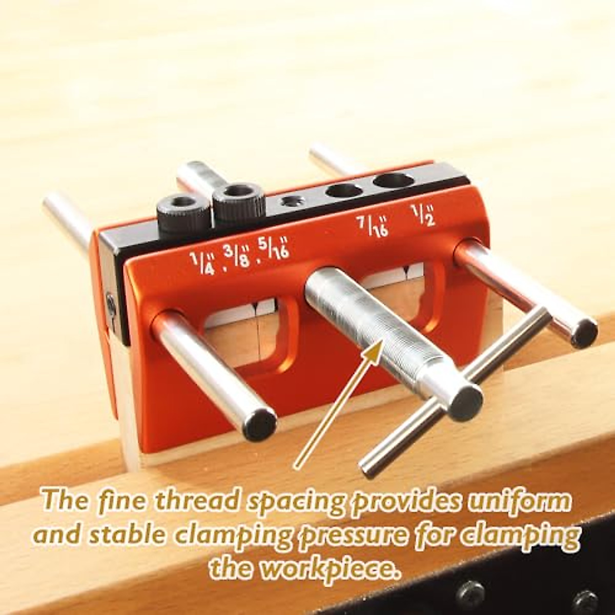 O'SKOOL Self Centering Dowel Jig Kit Drilling Guide Bushings Set 6 inch Wood Wide Capacity Doweling Jig Puncher Locator Joints Tool