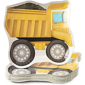 Construction Birthday Party Dinnerware, Banner, Hats (Serves 24, 146 Pieces)