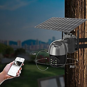 Solar Security Camera, WiFi Outdoor Camera, 4G Remote Control, PIR Motion Detection, Dual Light Source, Full Color Night Vision Camera, Home Surveillance Security Camera