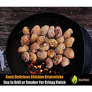 Cave Tools Jalapeno Corer Tool Grill Topper for Cooking Peppers, Chicken Legs & Wings or Chili - 24 Capacity Racks- BBQ Grill and Smoker Accessories, Dishwasher Safe