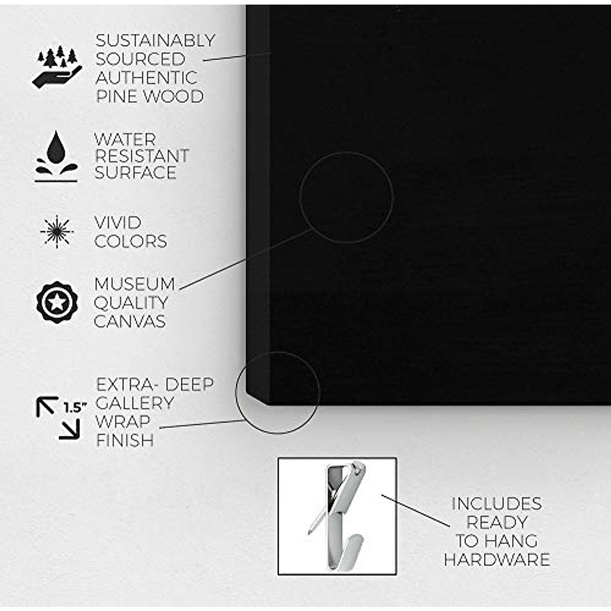 The Oliver Gal Artist Co. Abstract Wall Art Canvas Prints 'Halfway in Black and White' Home Décor, 20 in x 20