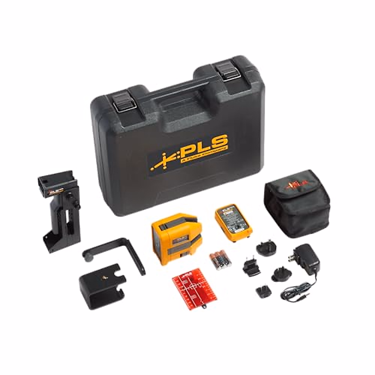 Pacific Laser Systems PLS 6R RBP KIT, Cross Line and Point Red Laser Kit with Rechargeable Battery Pack