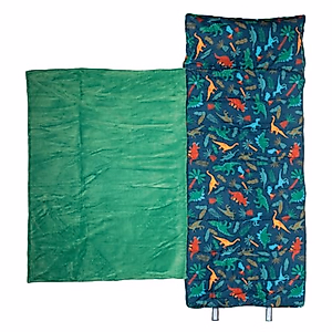 Stephen Joseph, Toddler All Over Print Nap Mat with Soft Blanket and Removable Pillow for Boys & Girls, Kids Sleeping Bag for Elementary, Daycare, Preschool with Carry Handle, Dino