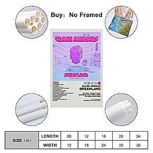 XIAOMB Glass Animals Poster Dreamland Poster Album Cover Poster for Bedroom Aesthetic Wall Decor Canvas Wall Art Gift 12x18inch(30x45cm)