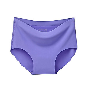 Nightaste Women's Seamless Briefs Pack of 5 Ice Silk Panties Mid-Rise No Show Underwear (Small, Multi1)