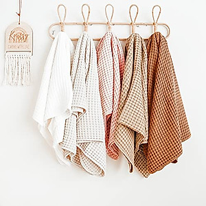 Konssy Waffle Baby Blankets, Nursery Blankets for Boys Girls, Swaddle Blankets Neutral Soft Lightweight Toddler and Kids Throw Blankets(Oat)