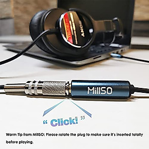 MillSO 1/4 to 3.5mm Headphone Adapter, TRS 6.35mm Female to 3.5mm Male 1/8 to 1/4 Stereo Audio Adapter for Amplifiers, Guitar, Piano, Home Theater Devices to Phone, Laptop, Headphones - 12inch/30cm
