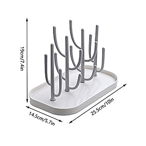 2Pcs Baby Bottle Drying Rack with Base, Creative Tree Branch Baby Bottle Dryer Holder for Bottles, Teats, Cups, Pump Parts and Accessories