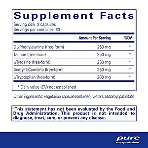 Pure Encapsulations Cognitive Aminos | Hypoallergenic Supplement for Cognitive Function Support | 120 Capsules