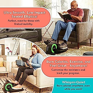 Cubii JR2, Under Desk Elliptical, Under Desk Bike Pedal Exerciser, Seated Elliptical, Work from Home Fitness, Mini Elliptical Machines for Home Use for Adults and Seniors Green (Renewed)