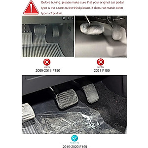 LEXLEY 2PCS Anti-Slip Aluminum Brake Gas Pedal Pads,Auto No Drilling Accelerator Pedal Covers Only For F150 2015 2016 2017 2018 2019 2020，Not Fit 2021-2023 F150，Not Fit 2009-2014 F150-BLUE