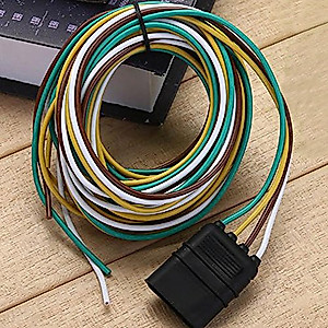 NEW SUN®10' Ft Length 4 Wire Trailer Light Wiring Harness Extension with 18 Gauge White Ground Wire for Utility Boat Trailer Lights