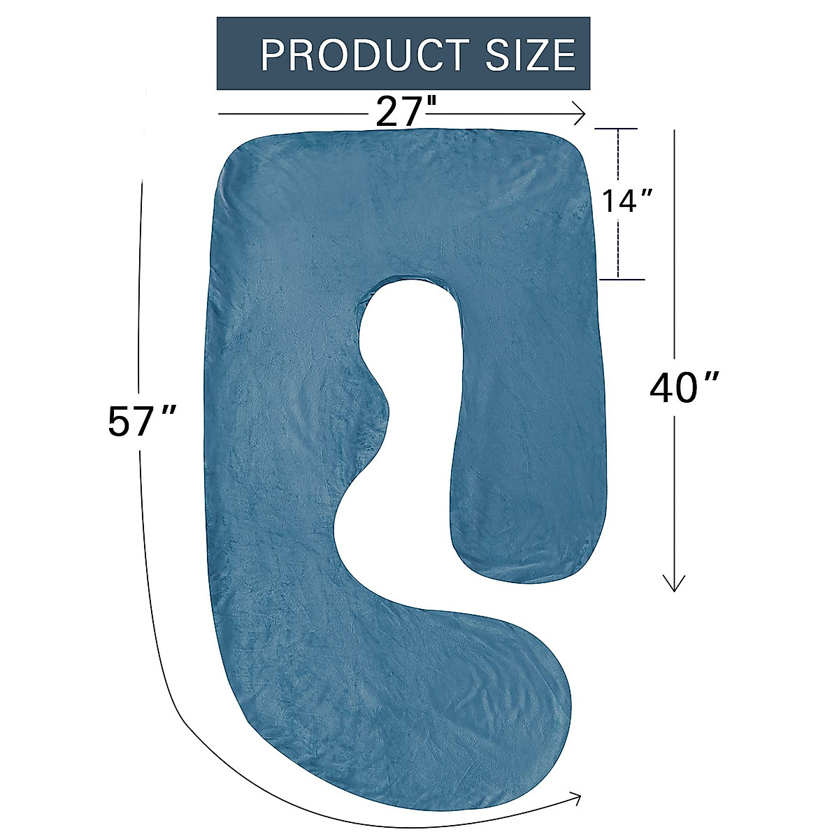 SLIGUY Pregnancy Pillow Cover G Shaped, 57-Inch Replacement Pillowcase, Used for Maternity Pillows, 100% Velvet, Double Zipper Stretch Fabric, Super Soft, Universal Type, (G Blue)