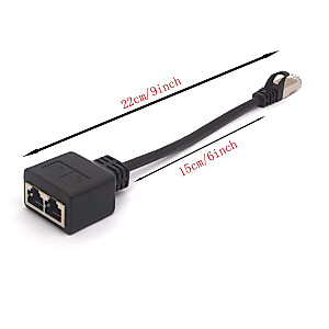 GLHONG RJ45 Adapter Cable RJ45 Male to Dual Female Adapter Extender Support Ethernet Cat 5/CAT 6 LAN for Switching Networks Between Two Computers (not Used as a Network Splitter)