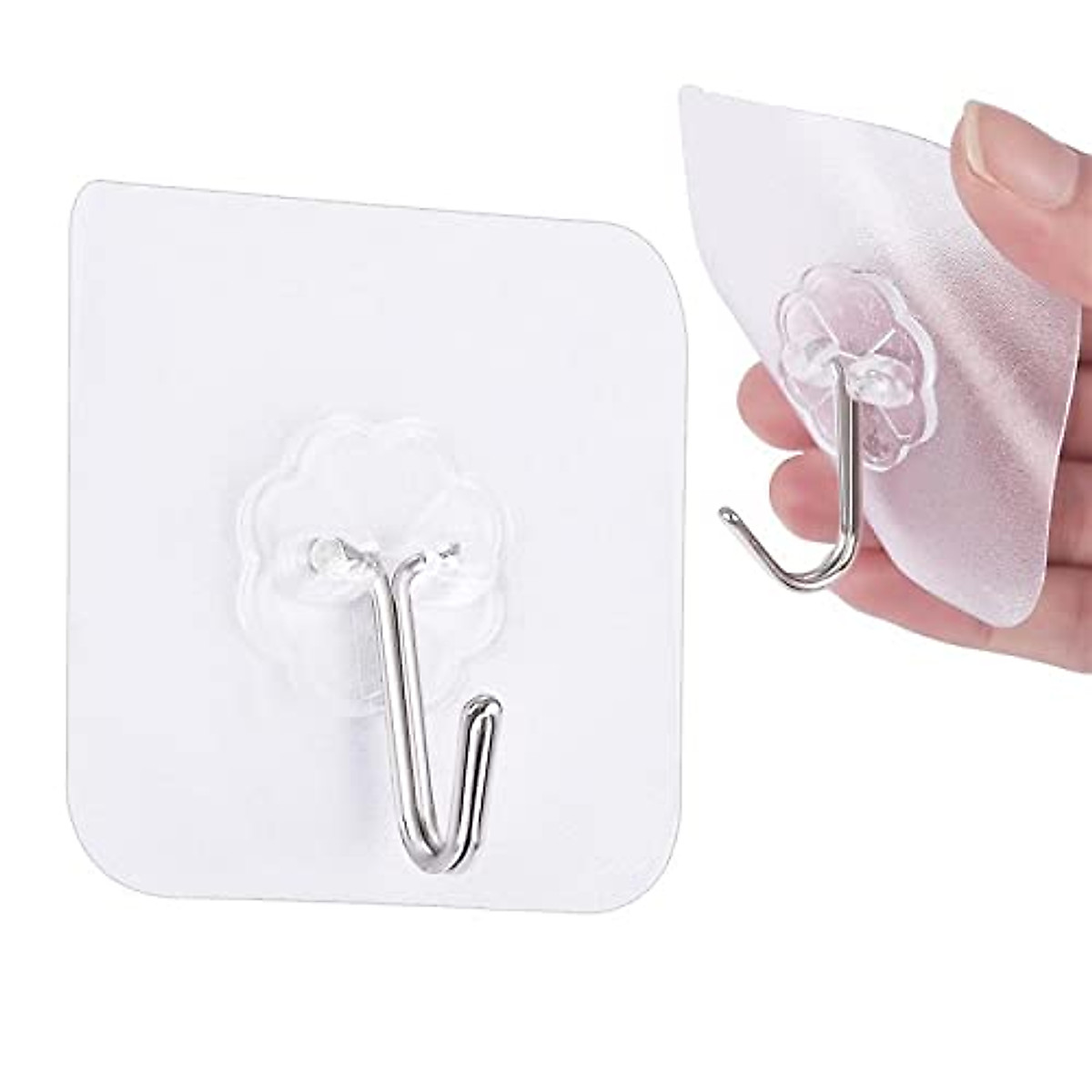 10pcs Strong Self Adhesive Door Wall Hangers, Transparent Hooks Suction Heavy Load Rack Cup Sucker