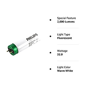 Philips 281618 - F32T8/HL735/ALTO - 32 Watt Fluorescent Tube - T8 - 36,000 Hours - 2,600 Lumens - 3500K - 700 Series Phosphors - Warm White,Case of 30