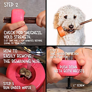 Bully Stick Holder for Dogs - Small Size - Interactive Dog Toy, Dog Treat Holder, Slow Feeder, Treat Dispenser, Chew Toy and Dog Safety Device