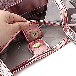 Women Transparent Shopping Bags Jelly Clear Beach Handbag Tote Shoulder Bag