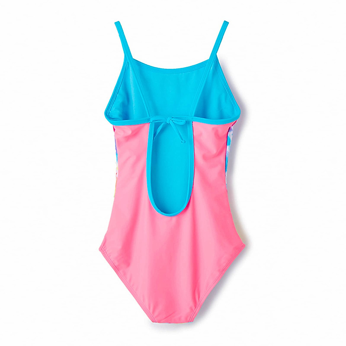 Girls Swimsuit Color Printed Backless Shoulder Swimwear One Piece Swimsuit Sport Set Swimwear for Girls 6-14Years (Multicoloured, M)