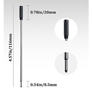 Black Ink Refills (10pcs), Replaceable Pens Refills, 1mm Medium Tip - Black