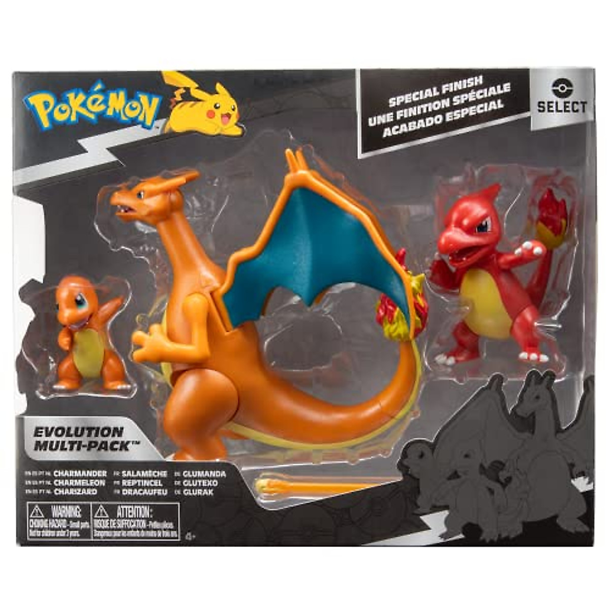 Pokémon Select Evolution 3 Pack - Features 2-Inch Charmander, 3-Inch Charmeleon and 4.5-Inch Charizard Battle Figures
