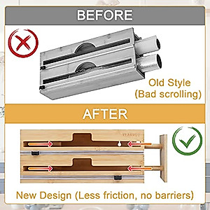 2 in 1 Foil and Plastic Wrap Organizer with Cutter,【Upgraded version】Aluminum Foil Dispenser with Cutter for Organization and Storage, Wrap Dispenser for Kitchen Drawer(Horizontal or Wall Mounted)