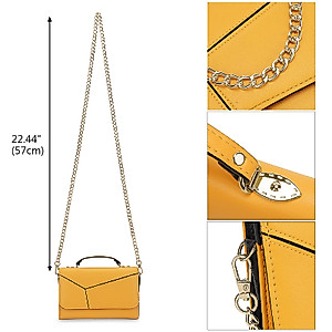 YALUXE Small Purse Clutch for Women Genuine Leather Evening Bag with Detachable Chain